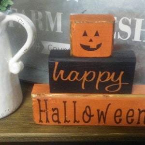 Happy Halloween Blocks Sign Halloween Decor Fall Decor Autumn Decor - Etsy