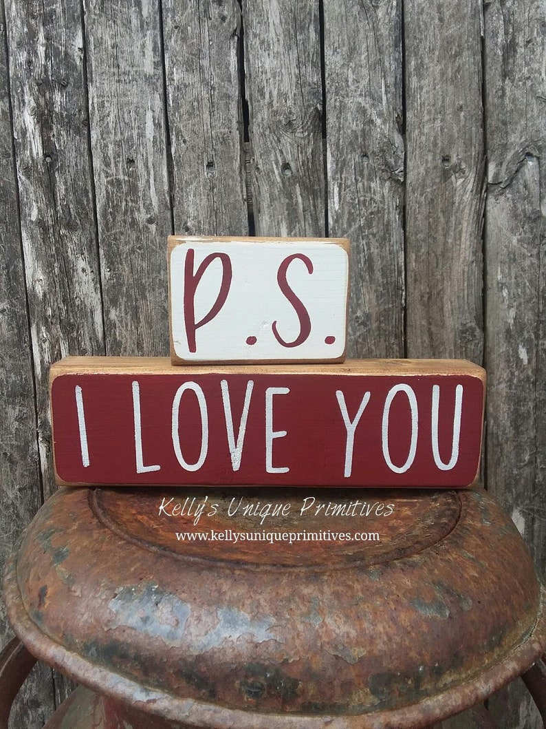 P.S. I Love You Block Set I Love Us Sign Valentines Day Decor - Etsy