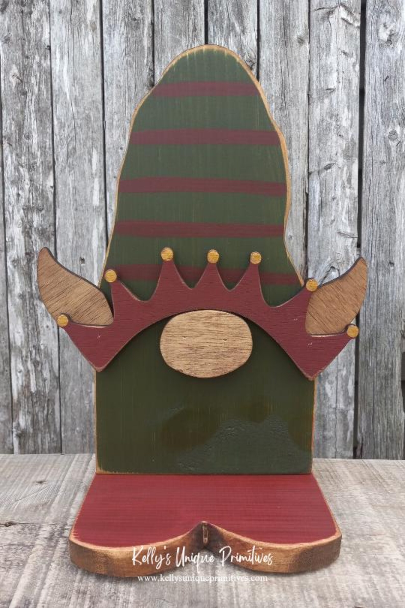 Gnomo elfo primitivo de madera para Navidad, decoración del hogar ...