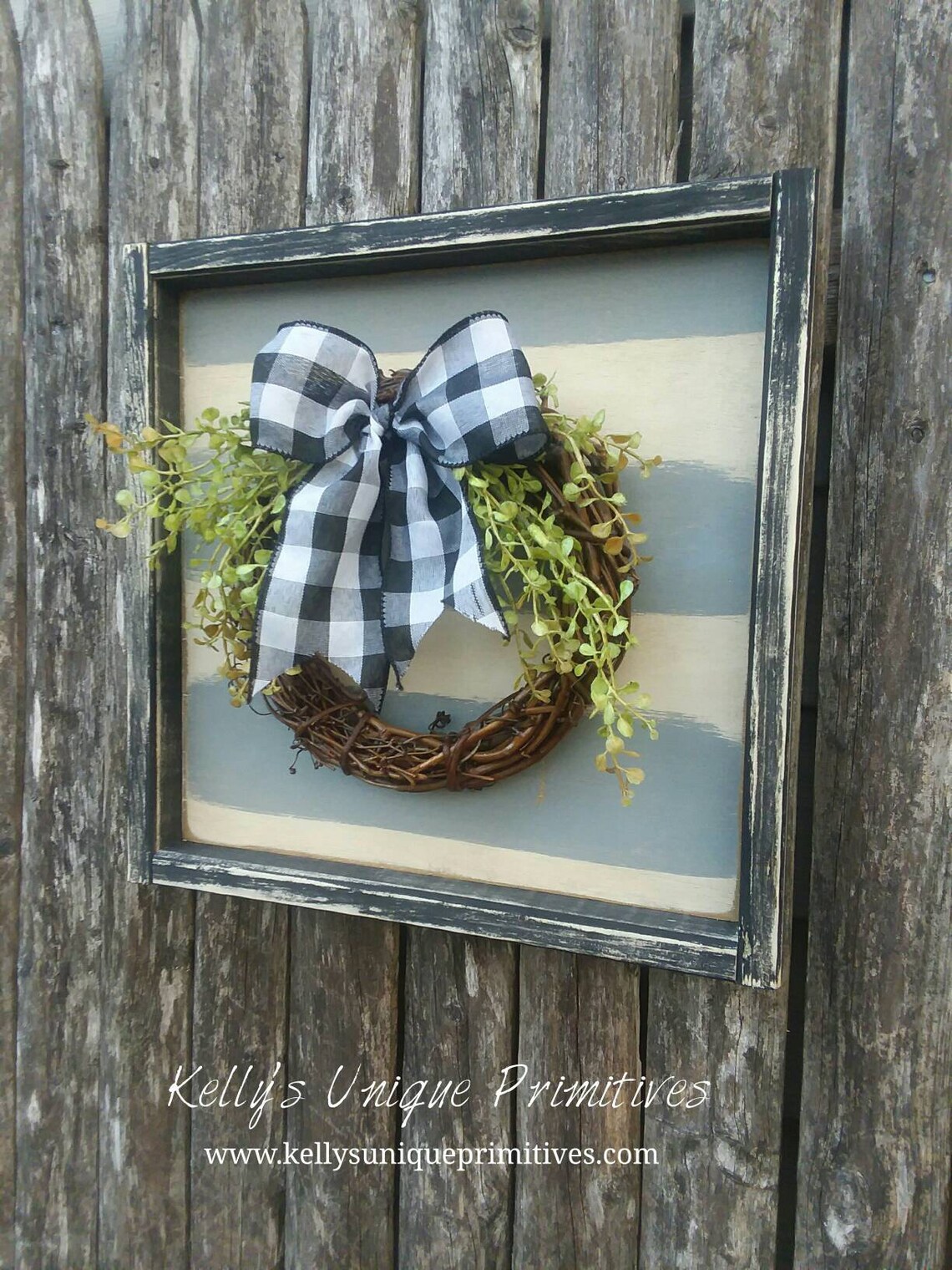 Sign With Wreath Farmhouse Grape Vine Wreath Framed Sign - Etsy