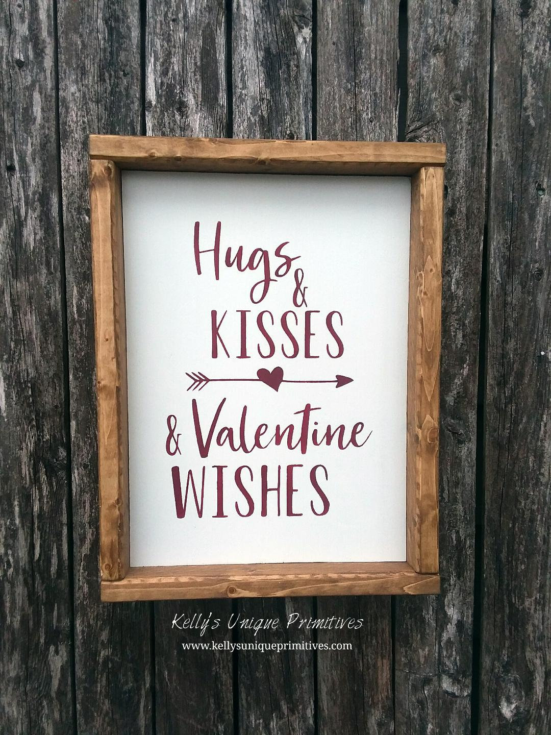 Hugs Kisses Valentine Wishes Sign Valentine's Day Decor | Etsy