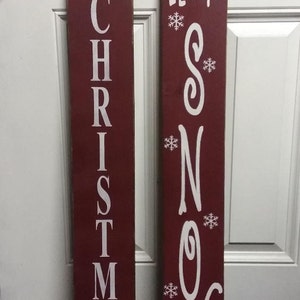 Vertical Christmas Signs Merry Christmas Let It Snow Happy Holidays ...