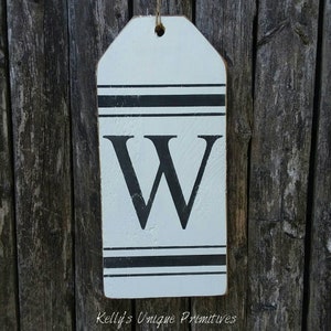 Personalized Last Name Initial Large Wooden Tag Farmhouse Tags - Etsy