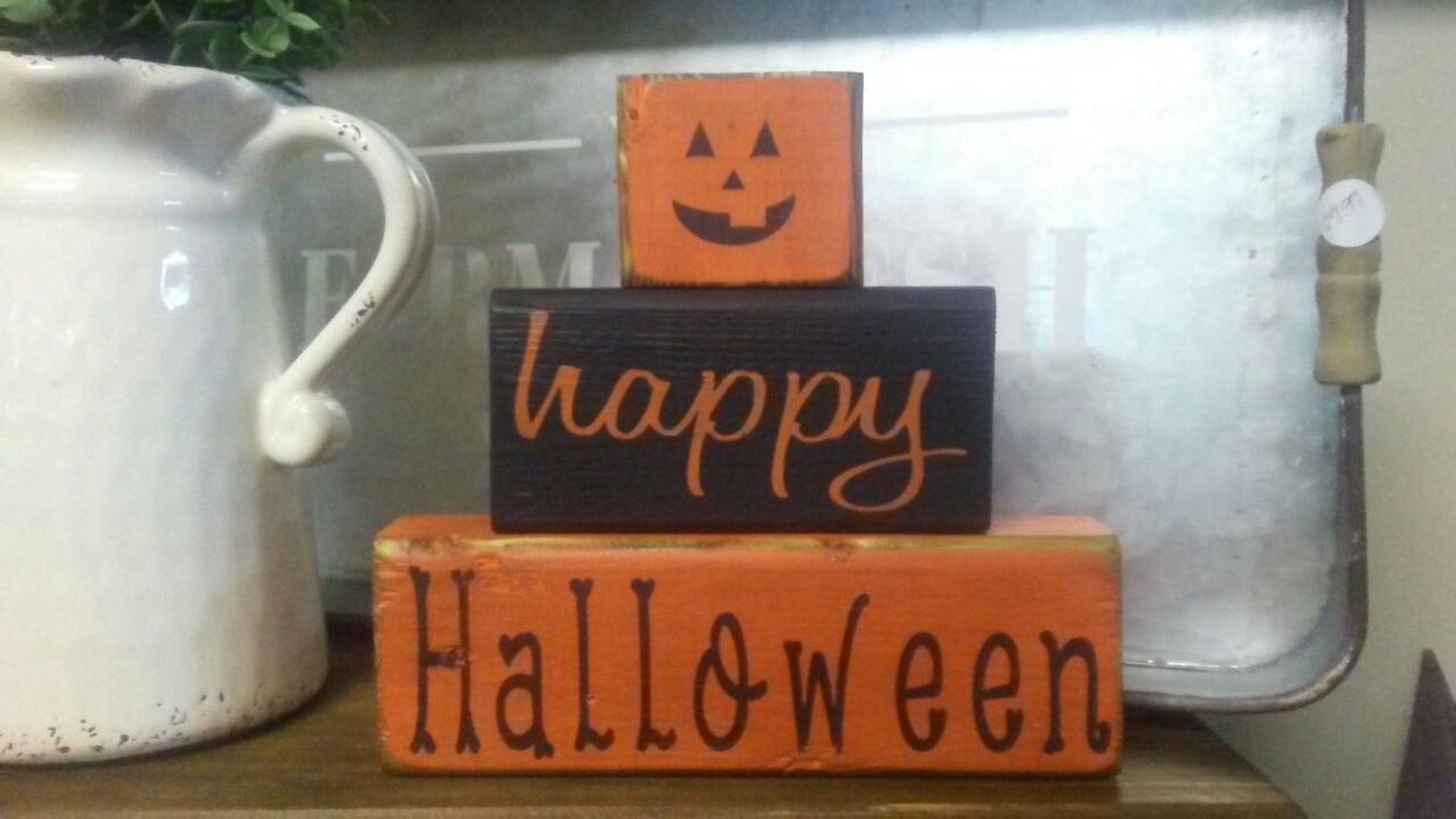 Happy Halloween Blocks Sign Halloween Decor Fall Decor Autumn - Etsy