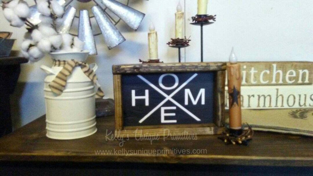 Home Sign Framed Home Decor Farmhouse Sign Country Decor Rustic Decor ...