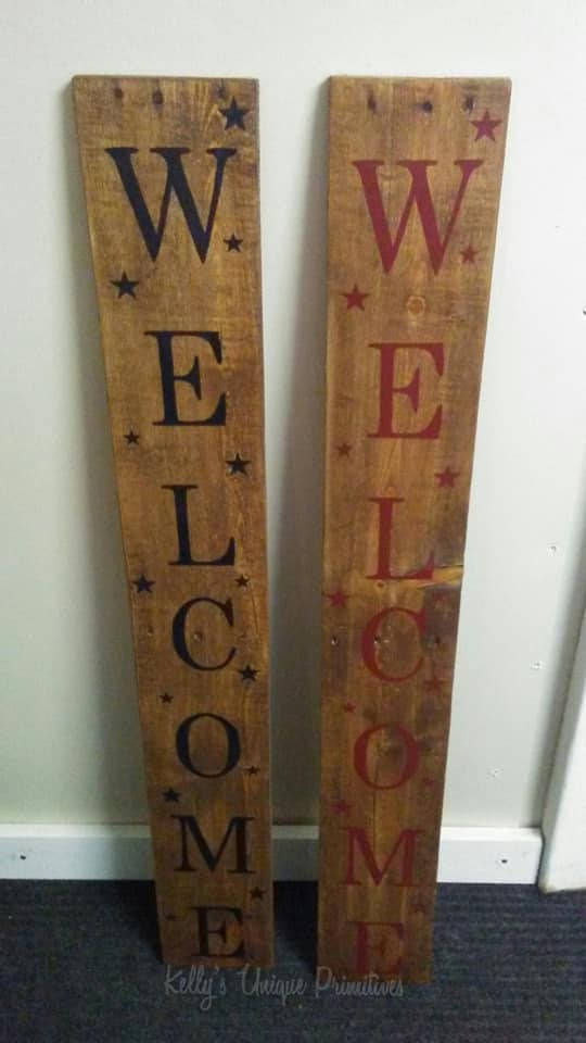 Vertical Welcome Wooden Sign Farmhouse Decor Home Decor | Etsy