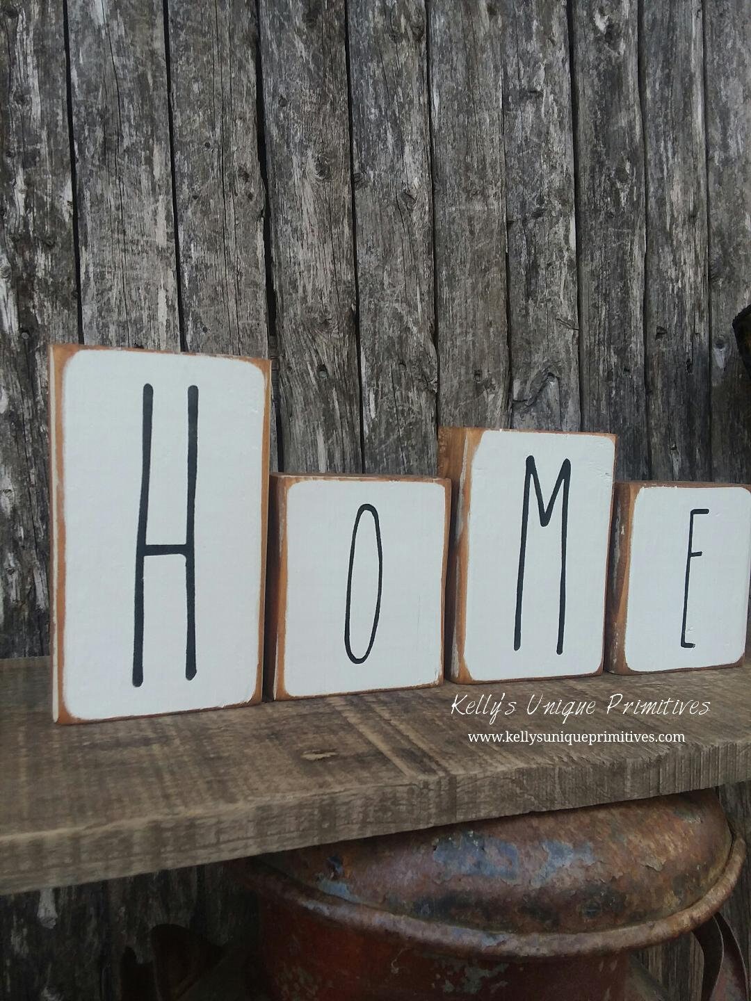 Home Block Letter Sign Set Farmhouse Country Home Decor - Etsy