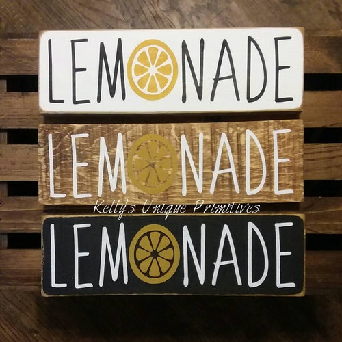Lemonade Sign Lemon Sign Lemon Decor Shelf Sitter Signs - Etsy