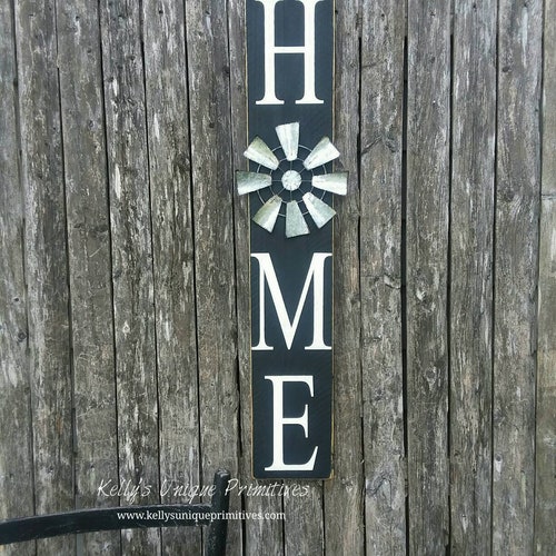 Vertical Home Sign Wooden Sign Windmill Sign Gallery Wall - Etsy