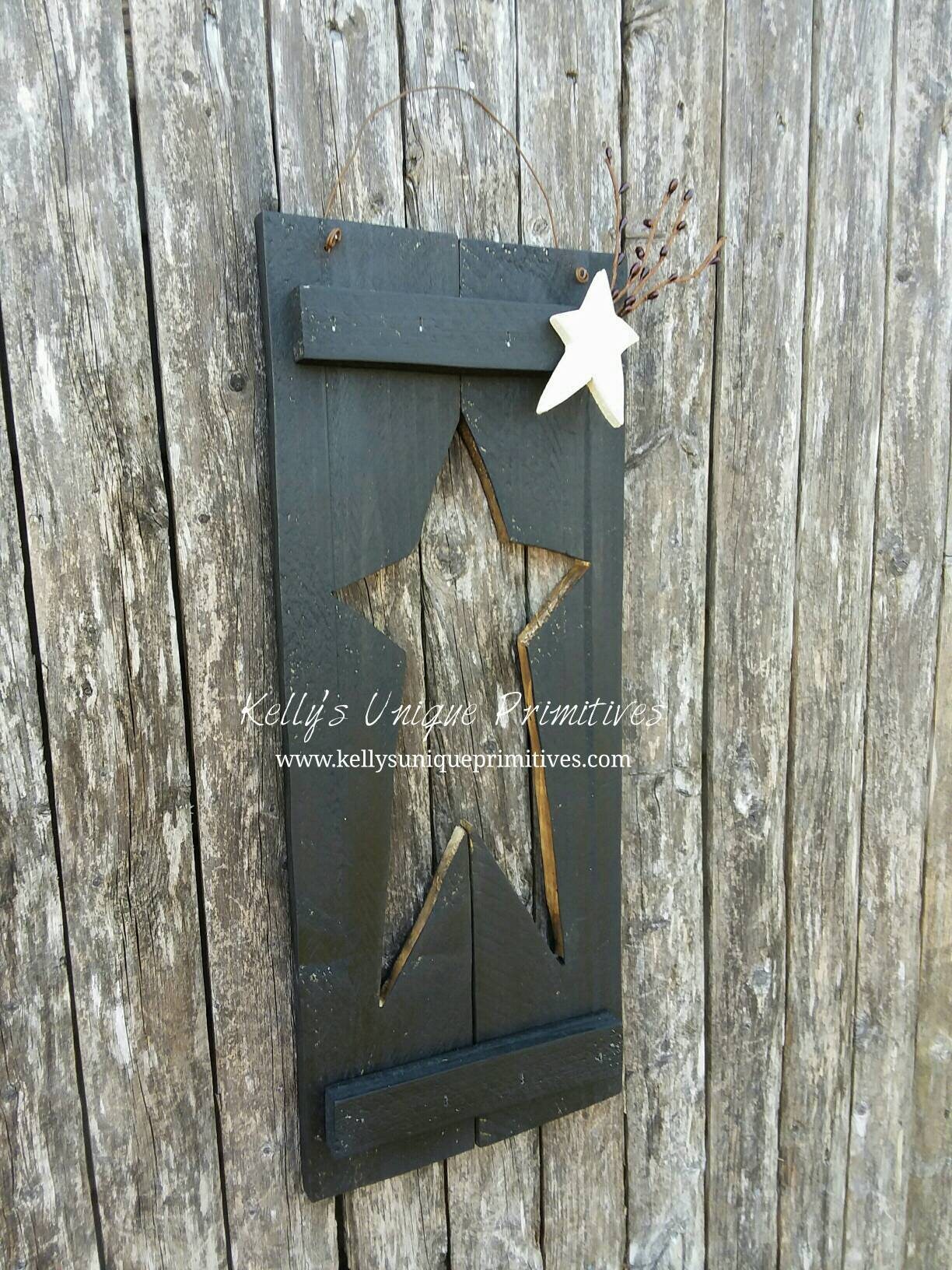 Wooden Distressed Shutter Stars Handmade Wall Decor Signs | Etsy