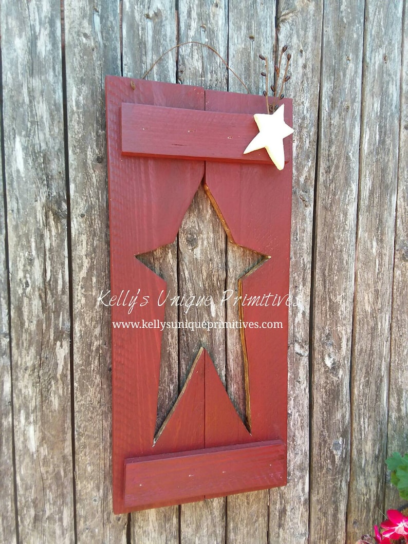 Wooden Distressed Shutter Stars Handmade Wall Decor Signs | Etsy
