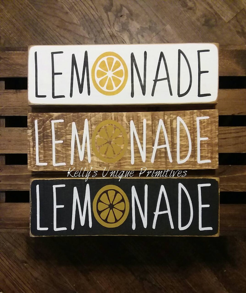 Lemonade Sign Lemon Sign Lemon Decor Shelf Sitter Signs | Etsy