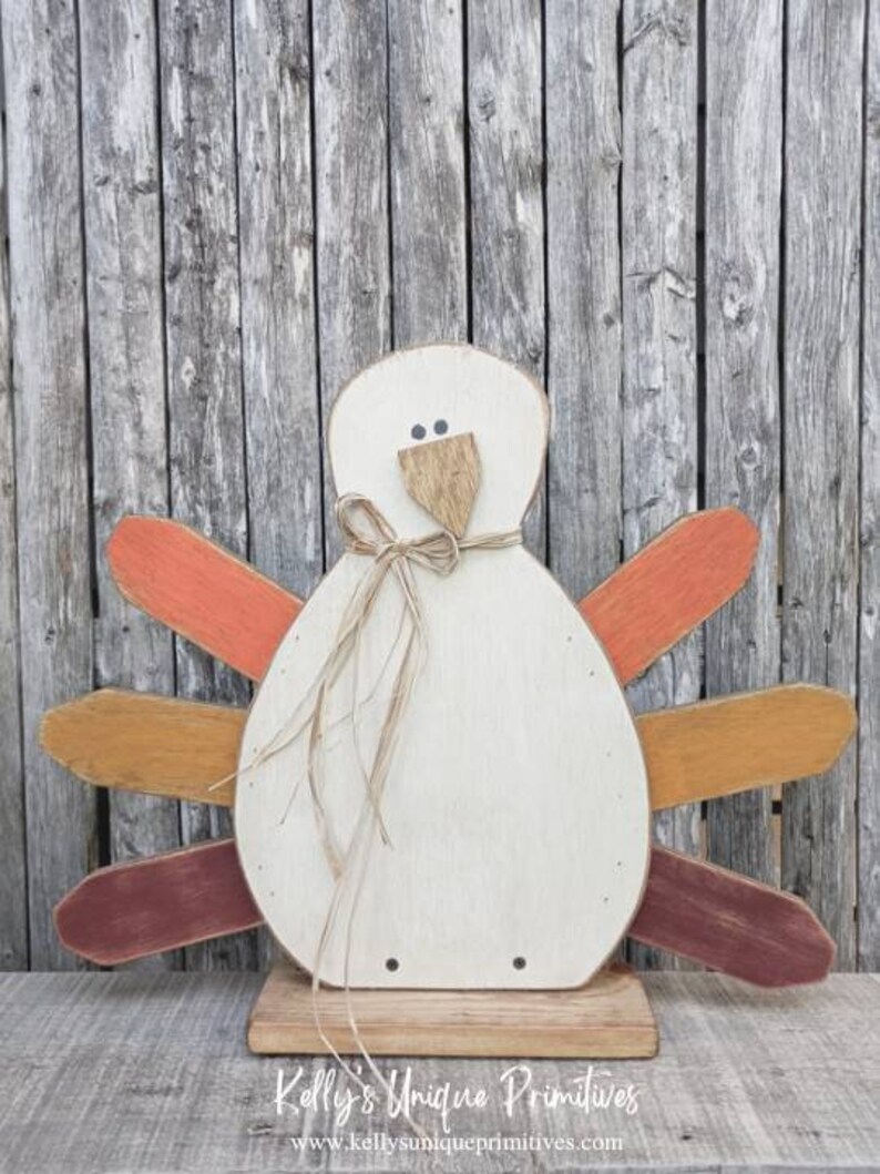 Primitive Wooden Turkey Fall Decor - Etsy