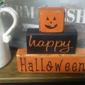 Happy Halloween Blocks Sign Halloween Decor Fall Decor Autumn Decor - Etsy