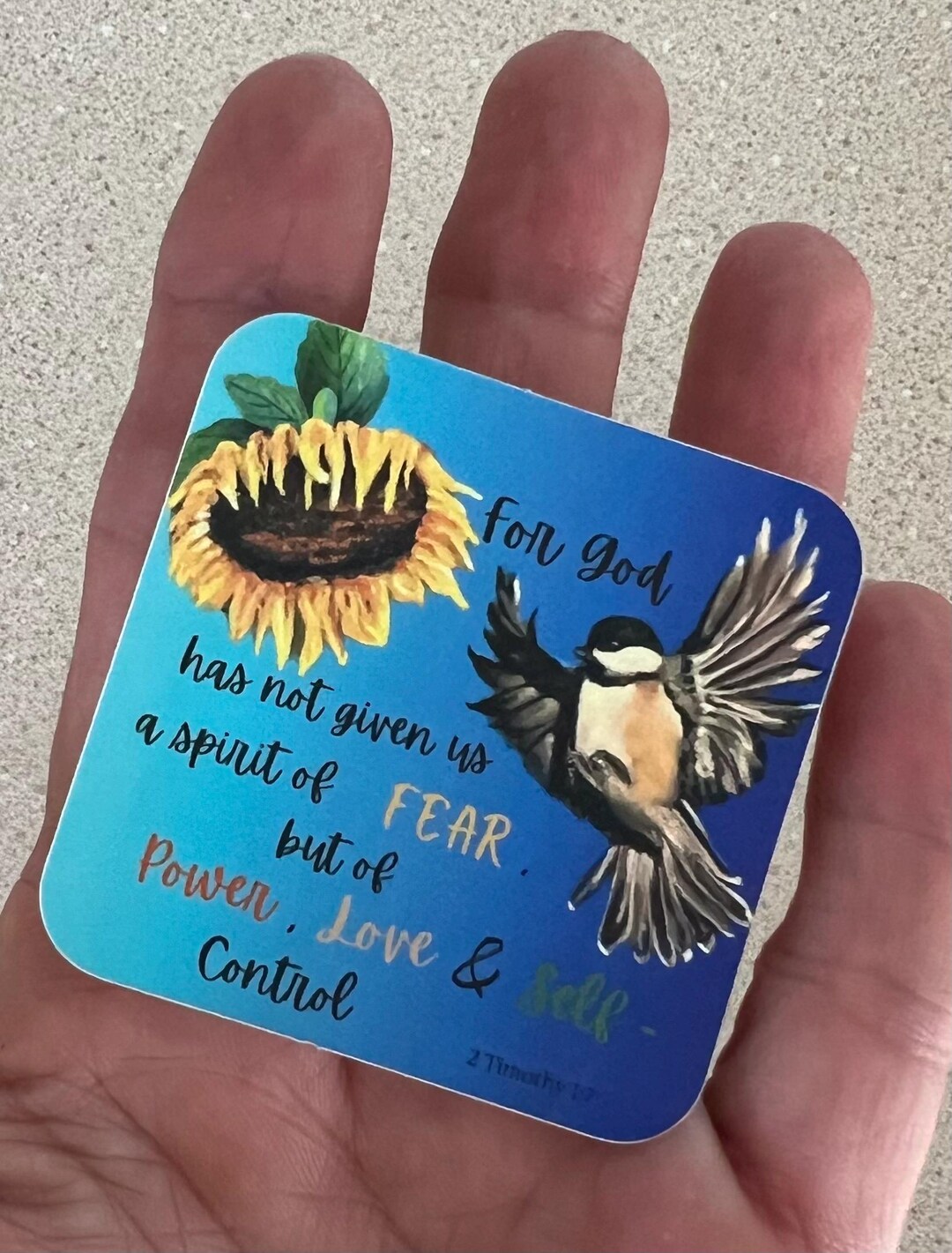 Bible Sticker, Faith Sticker, Bird Sticker, Chickadee, Sunflower ...