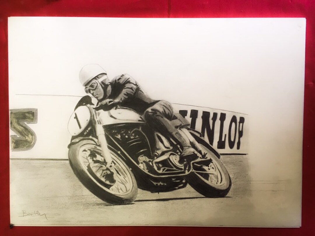 Motorcycle Drawing - Etsy