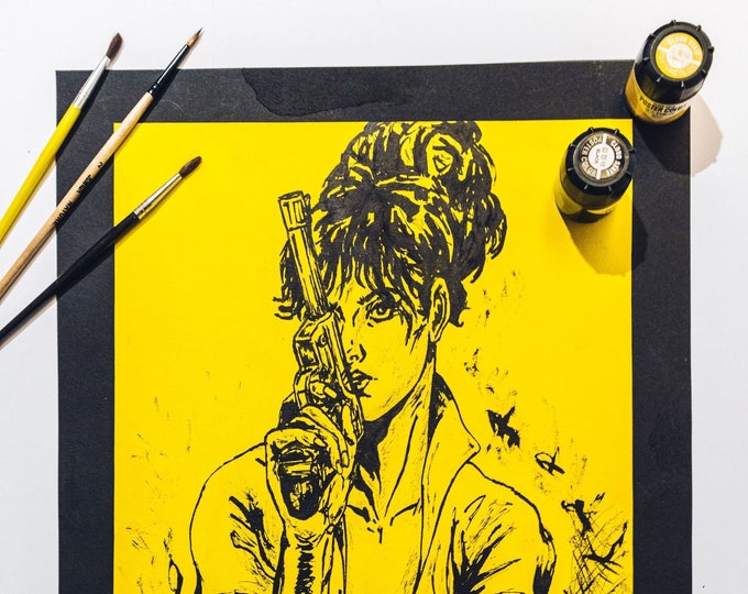 Modesty Blaise Original Ink Drawing Modesty Blaise, Black and White Art ...