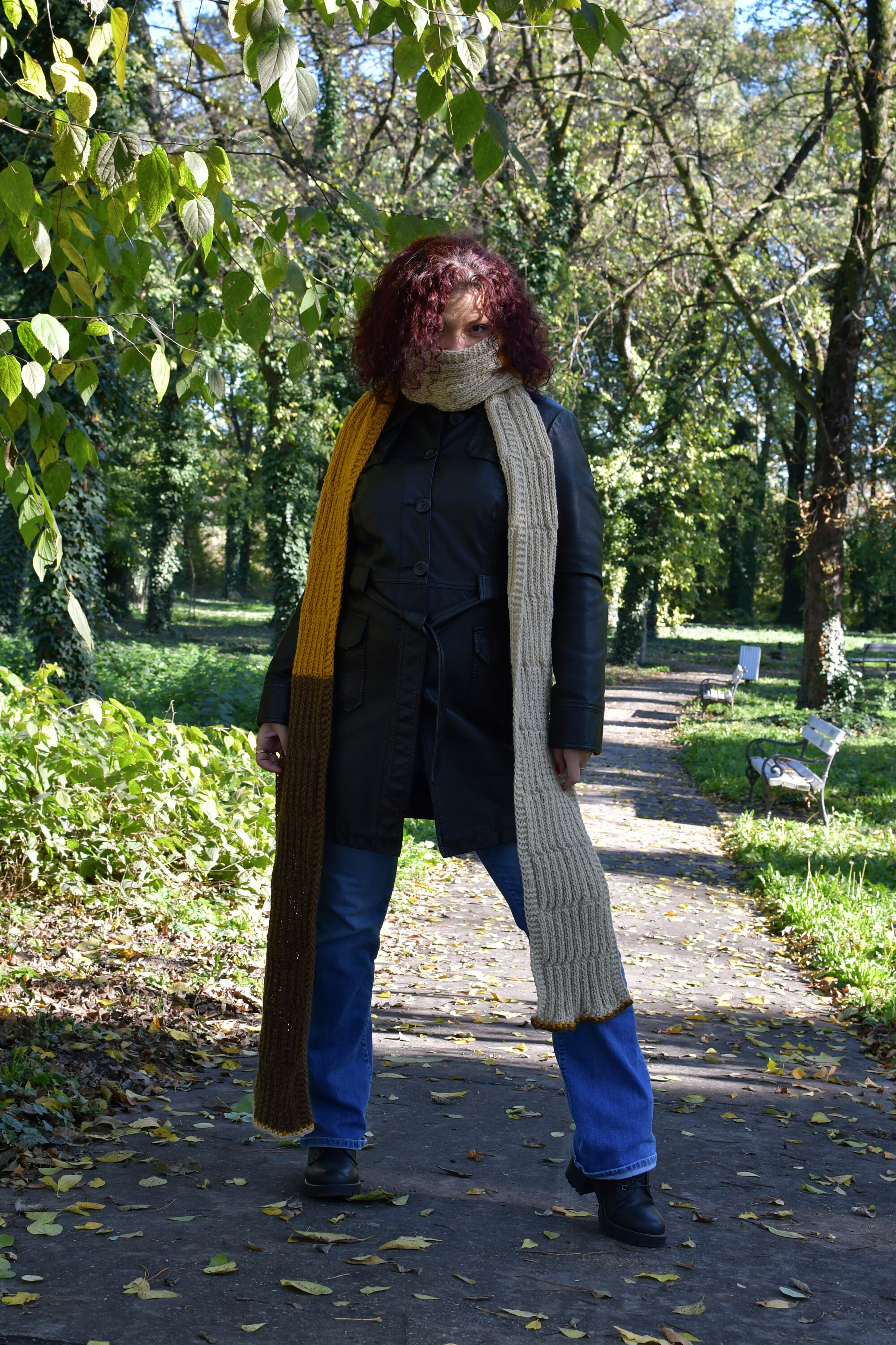 Long Scarf Oversized Knit Scarf Neck Warmer Hand Knitted - Etsy