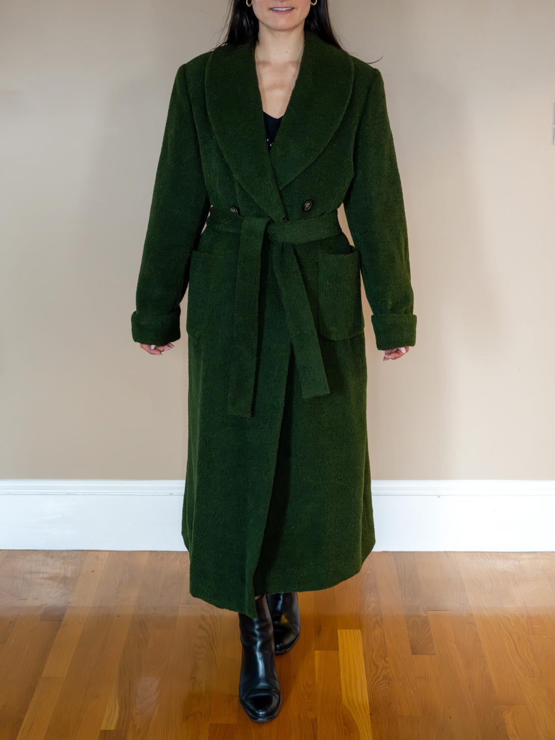 Vintage Harve Bernard Green Wool Maxi Coat – Timeless Elegance ...