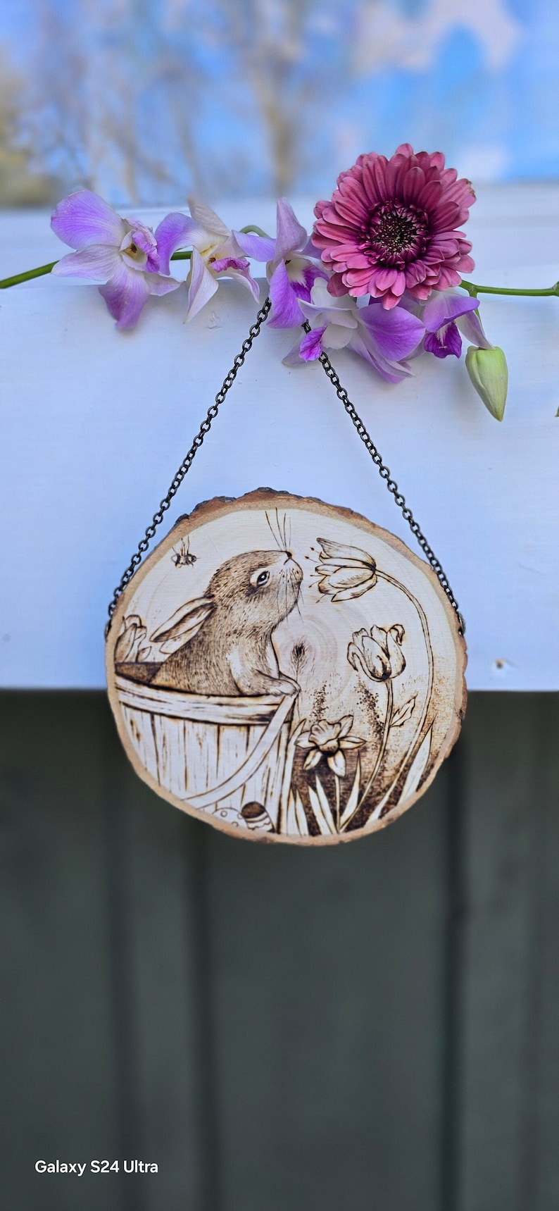 6 X 6 Wood Burned Art, Easter Decoration, Hand Burned Wood, Pyrography ...