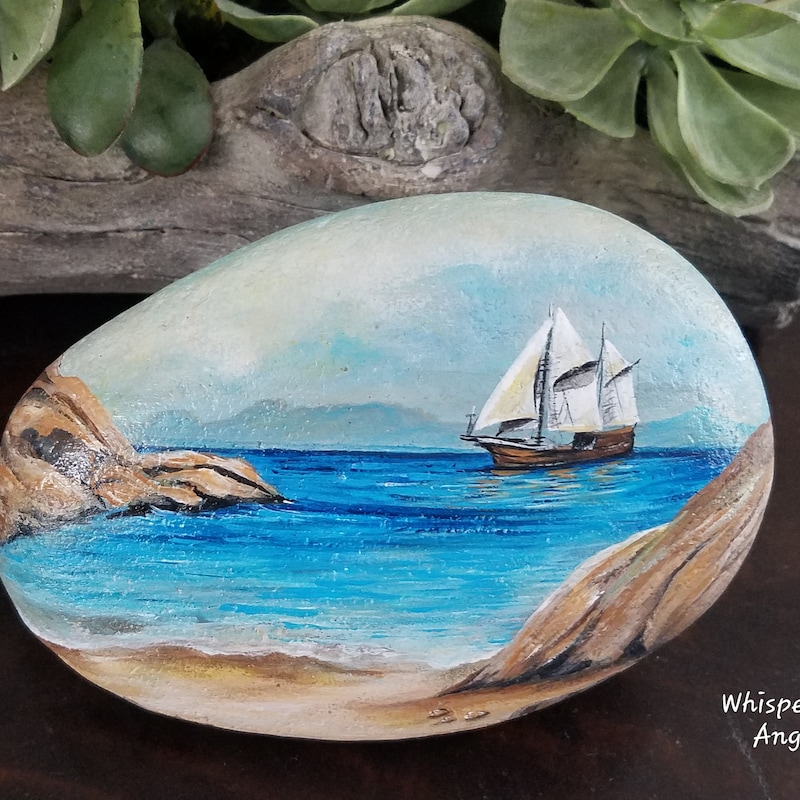 Painted Beach Rock - Etsy