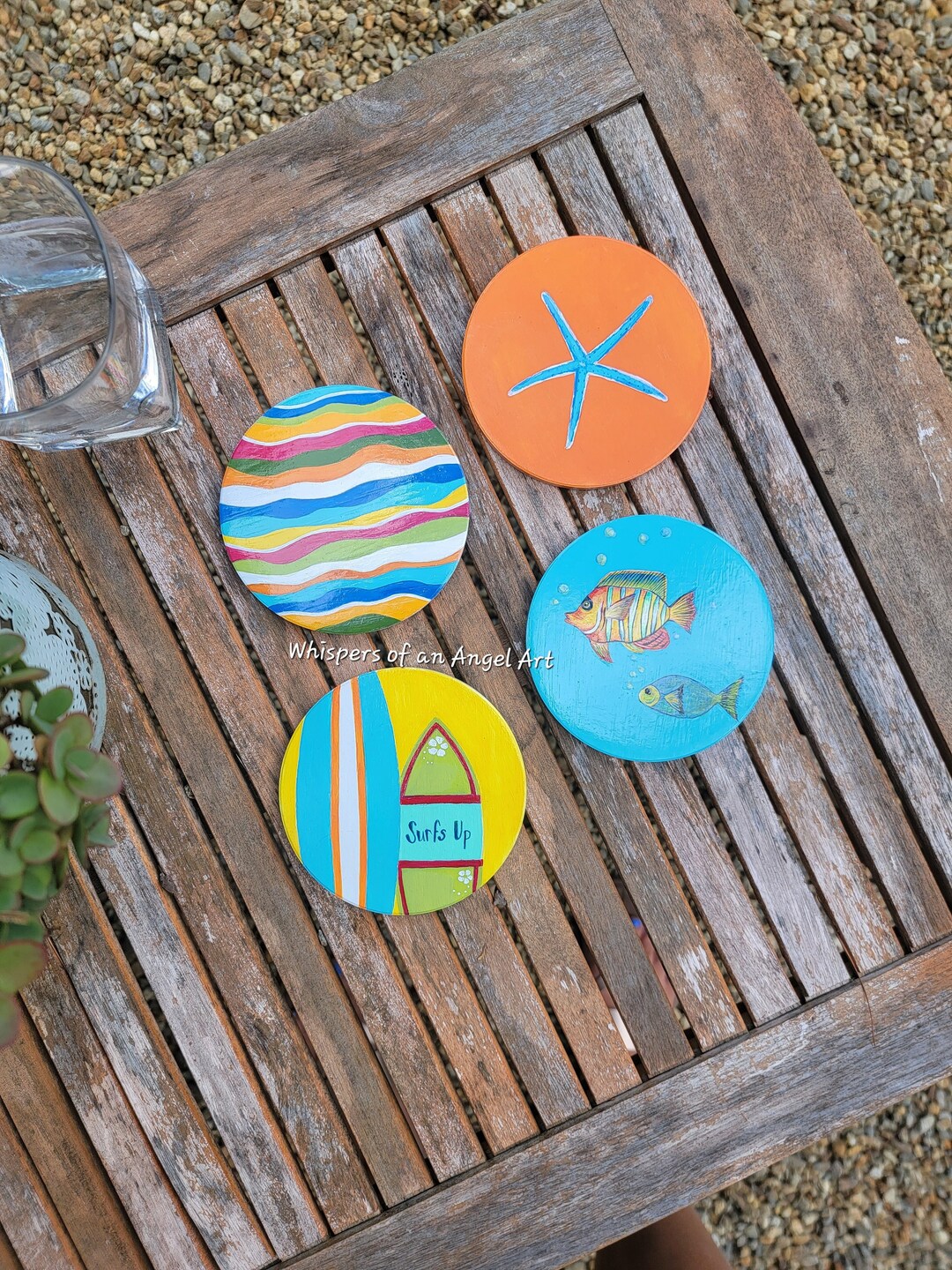 Cold Drink Coasters, Ceramic Painted Coasters, Hand Painted Coasters ...