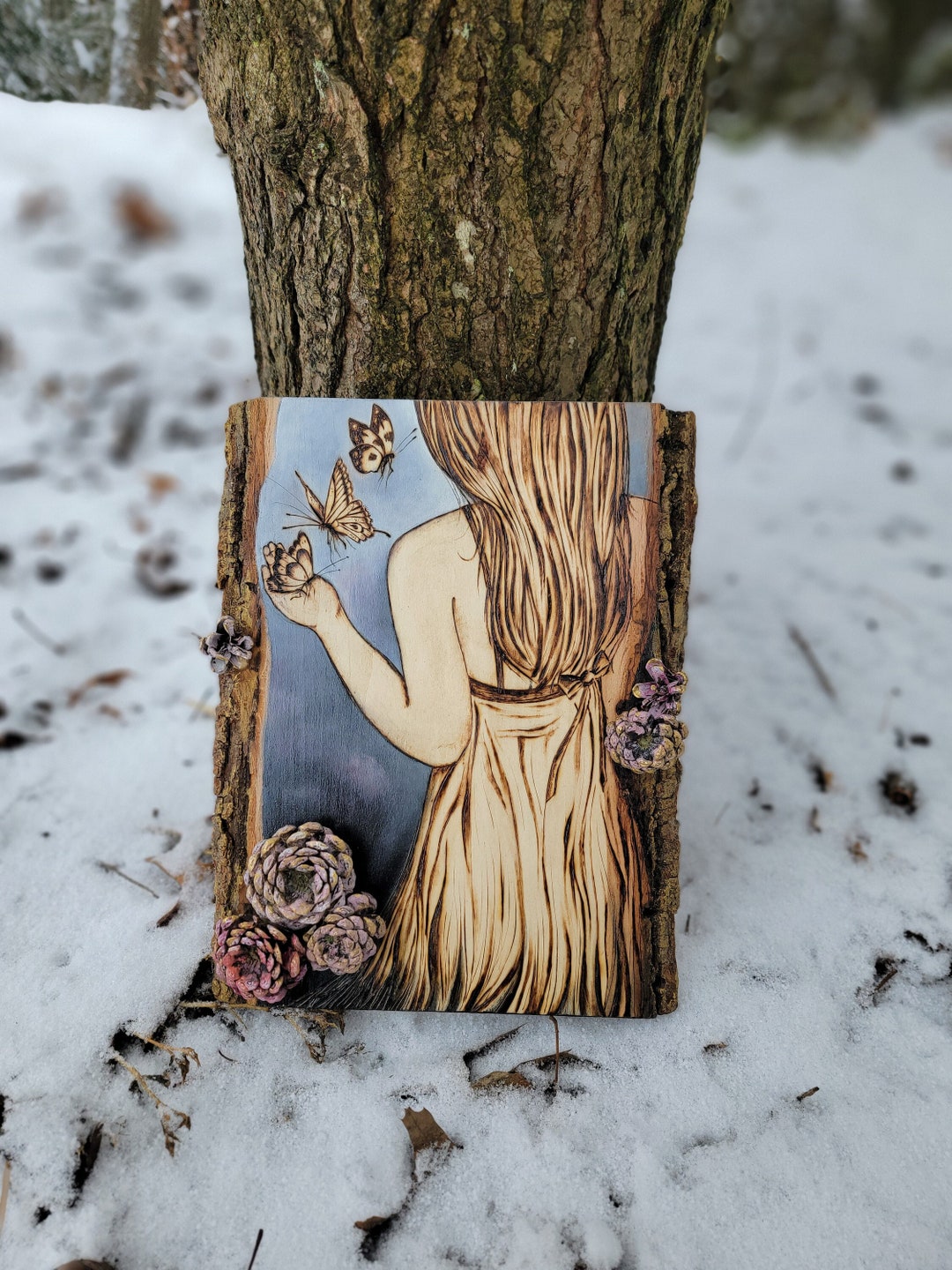 Wood Burned Art, Pyrography, Art on Wood, Baby Loss Keepsake, Hand ...