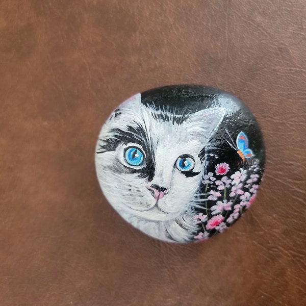 Painted Cat Stones - Etsy