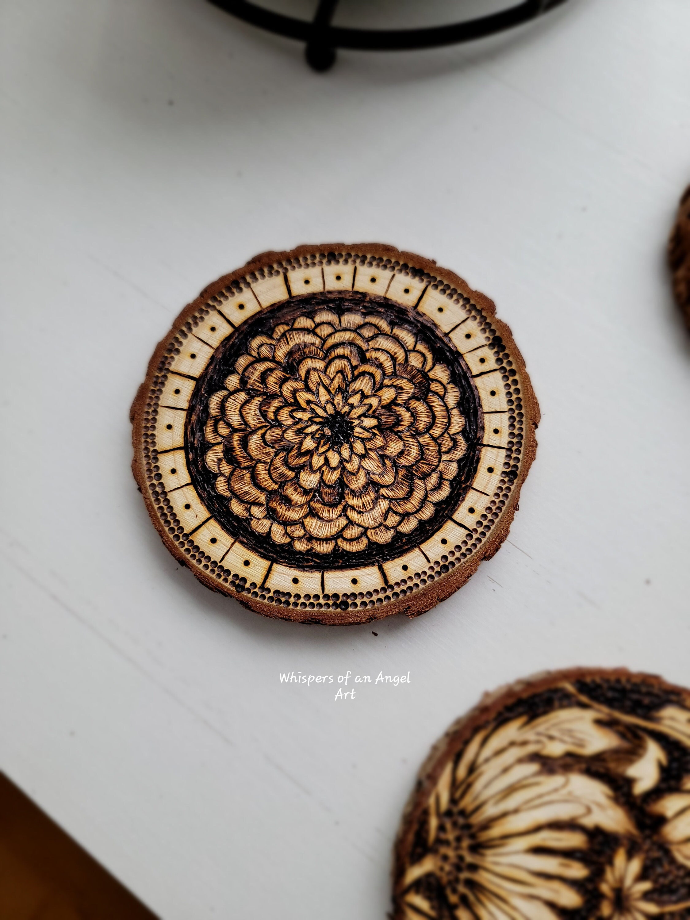 Wood Burned Coasters, Hand Burned Coasters, Coaster Set, Wood Burned ...