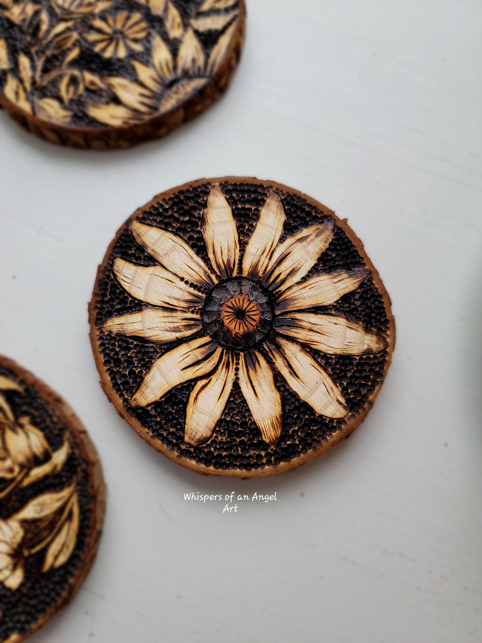Wood Burned Coasters, Hand Burned Coasters, Coaster Set, Wood Burned ...