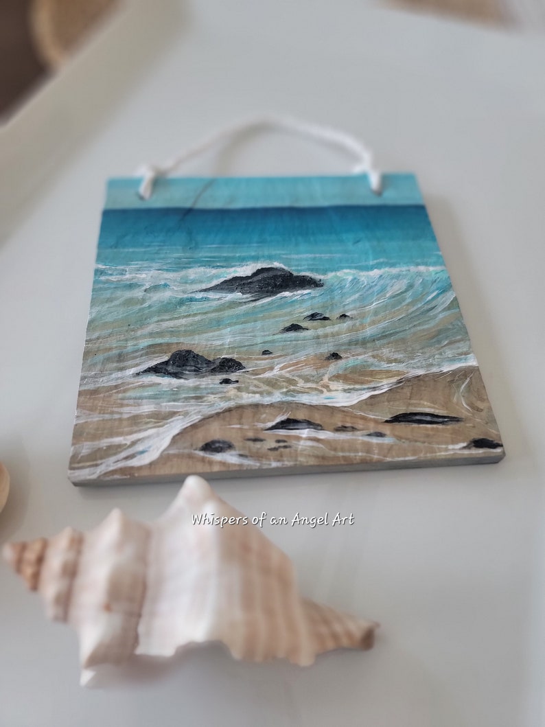Painted Ocean Art Slate Art Slate Painting Stone Artwork - Etsy