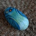 Painted Bird Rock, Hand Painted Stone, Blue Bird Stone, Art on Stone ...