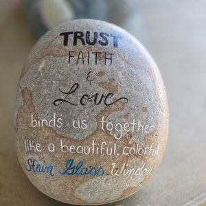 Hand Painted Rock, Garden Stone, Stain Glass Art, Stone Art, Hand ...