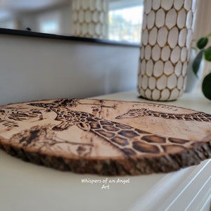 Hand Burned Art, Giraffe Wall Art, Pyrography Design, Etched Wood Art ...