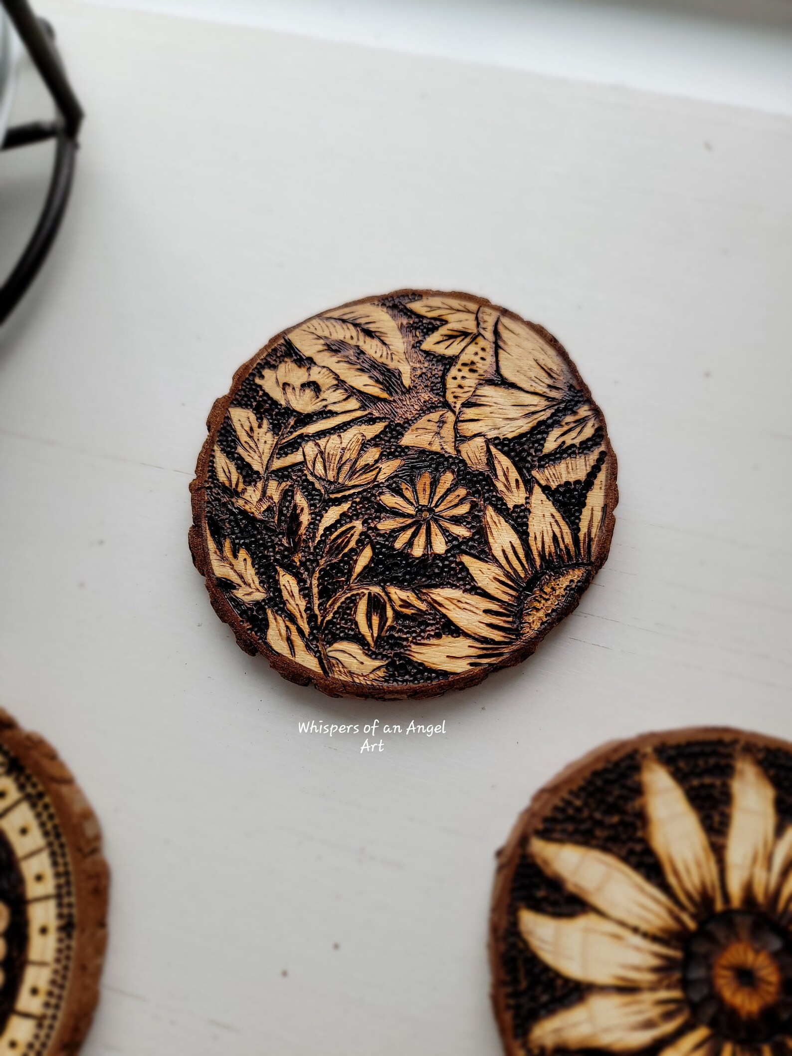 Wood Burned Coasters, Hand Burned Coasters, Coaster Set, Wood Burned ...