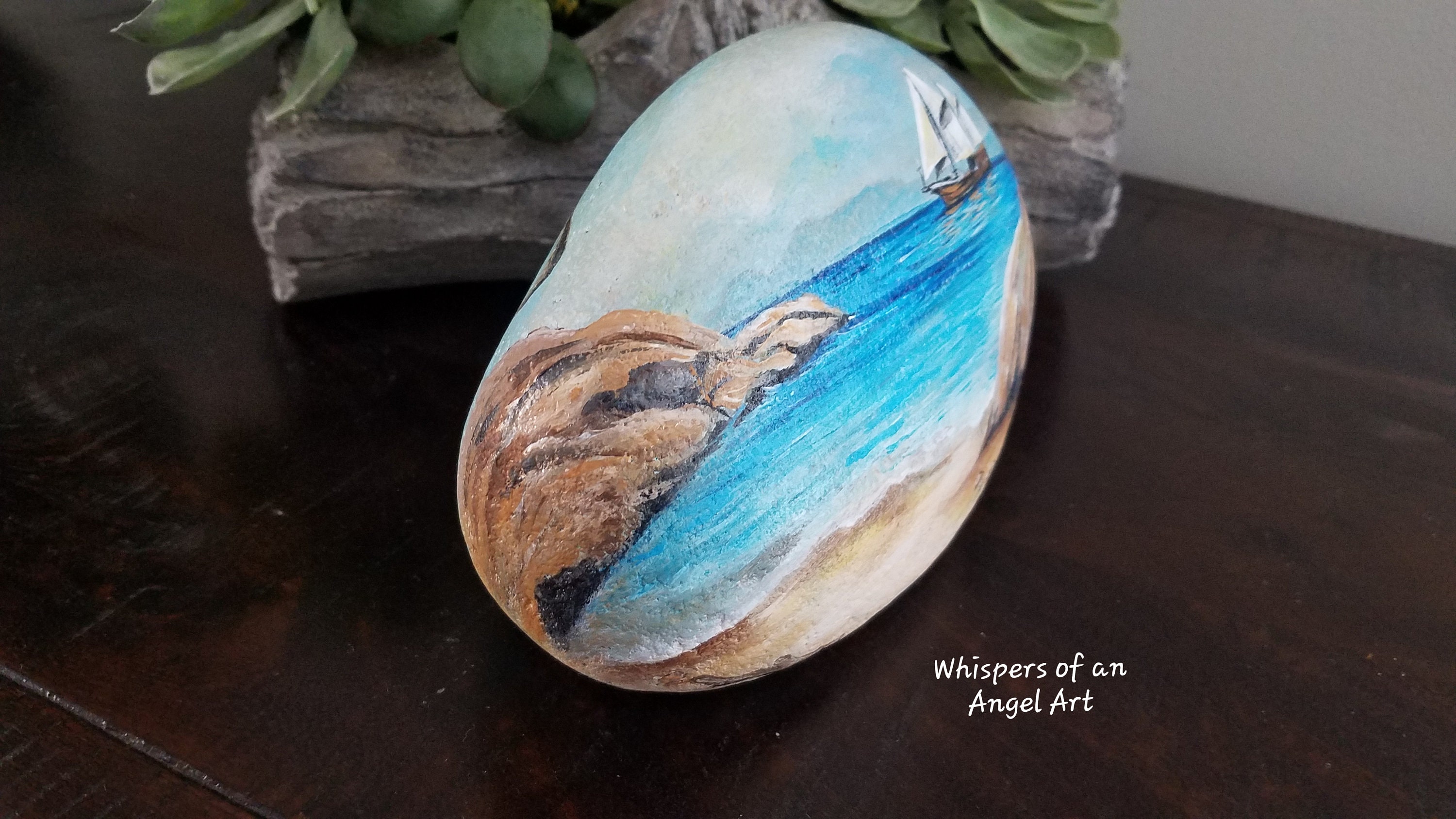 Hand Painted Stone Painted Pirate Ship Rock Book End Rock - Etsy Italia