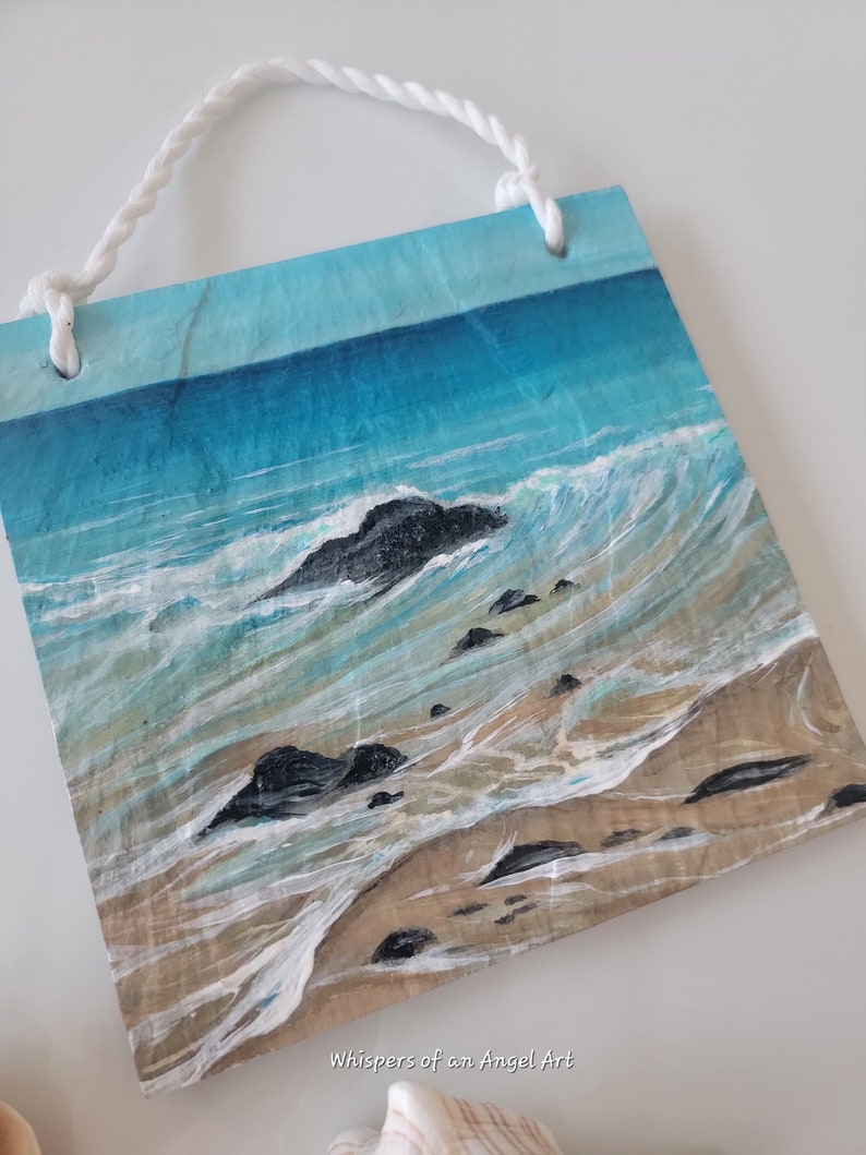 Painted Ocean Art Slate Art Slate Painting Stone Artwork - Etsy