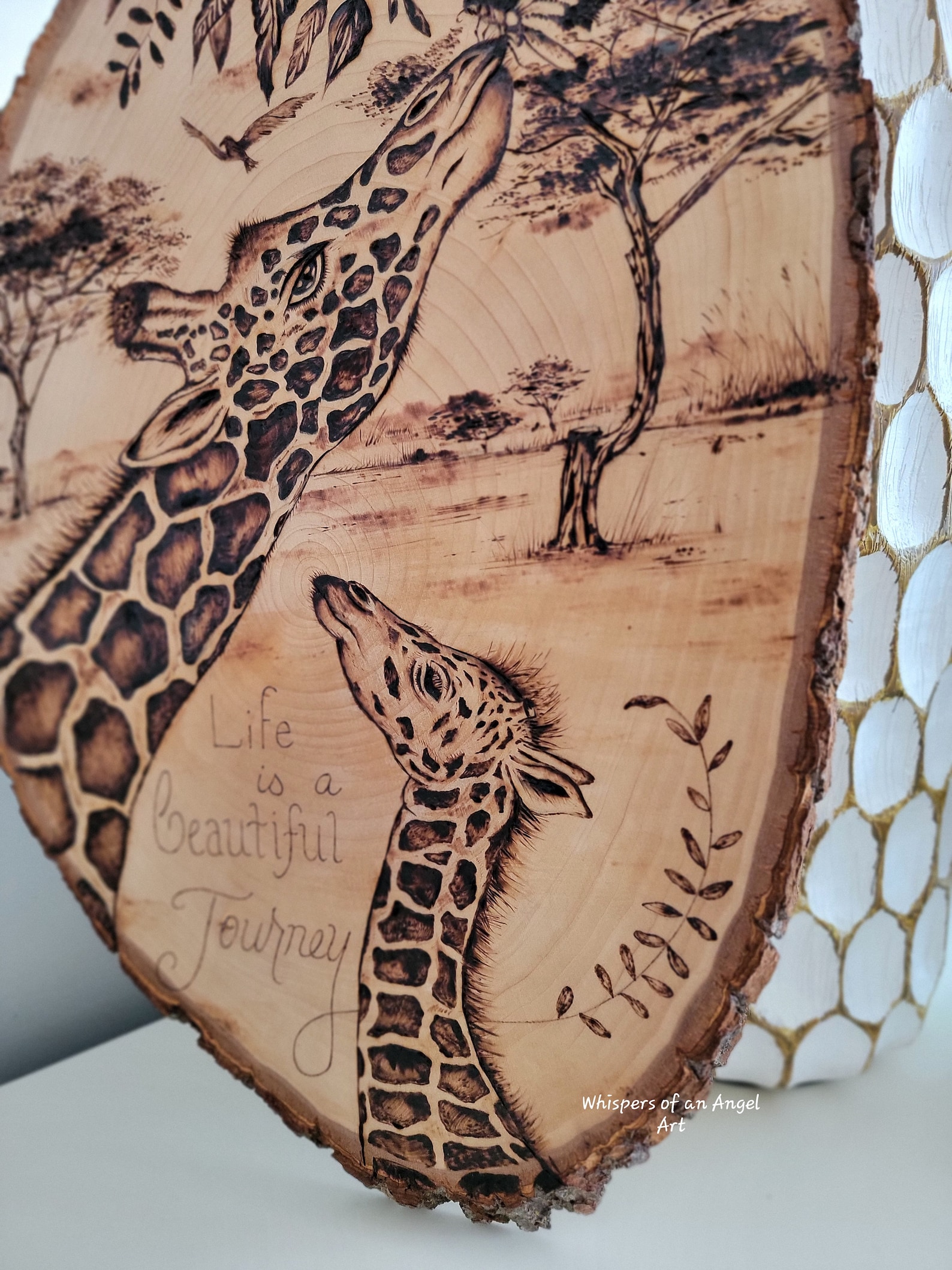 Hand Burned Art, Giraffe Wall Art, Pyrography Design, Etched Wood Art ...