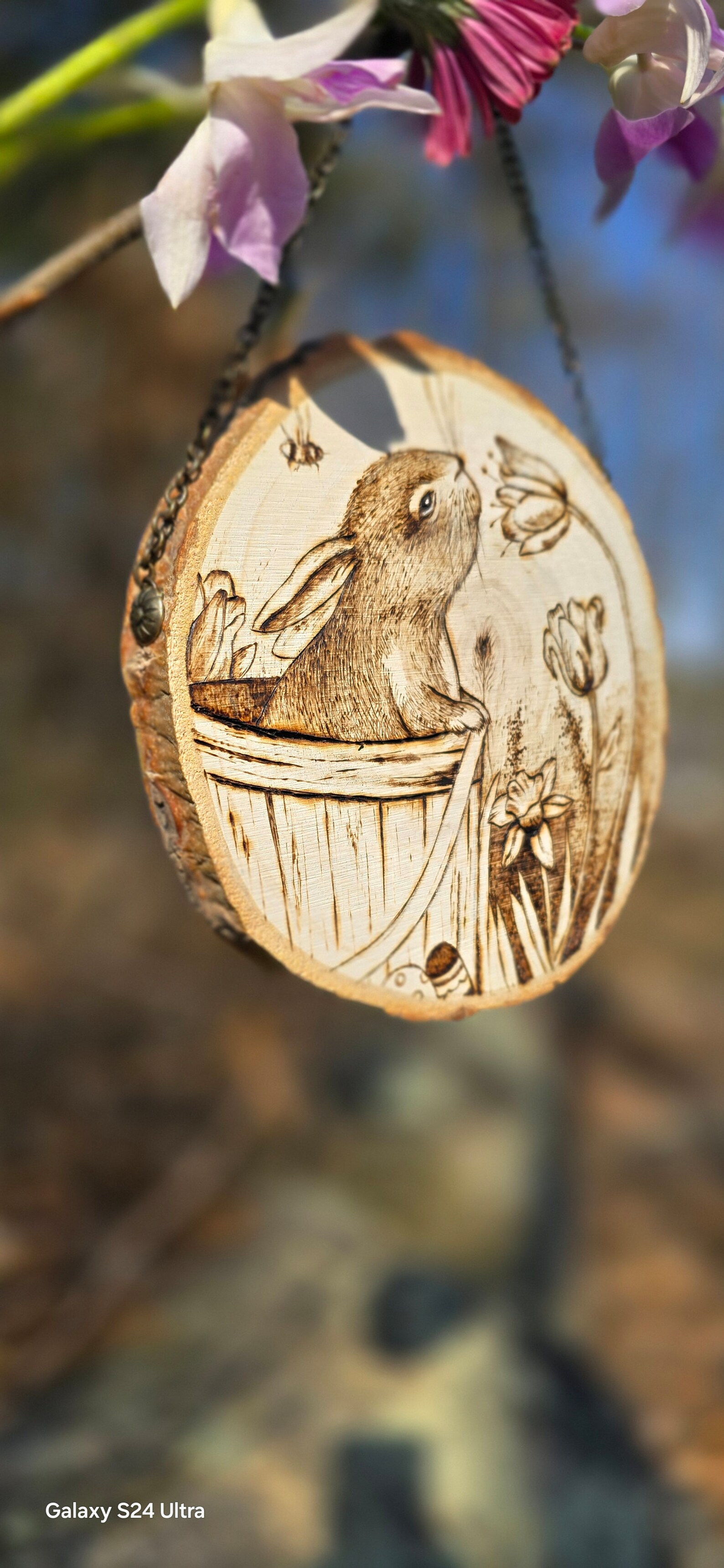 6 X 6 Wood Burned Art, Easter Decoration, Hand Burned Wood, Pyrography ...