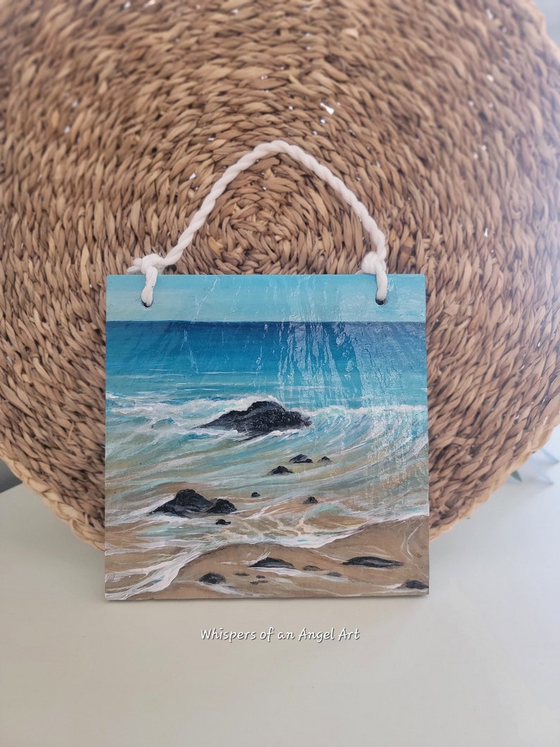 Painted Ocean Art Slate Art Slate Painting Stone Artwork - Etsy