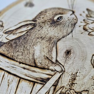 6 X 6 Wood Burned Art, Easter Decoration, Hand Burned Wood, Pyrography ...