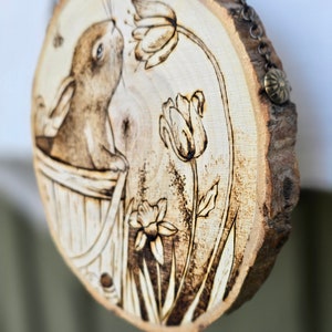 6 X 6 Wood Burned Art, Easter Decoration, Hand Burned Wood, Pyrography ...