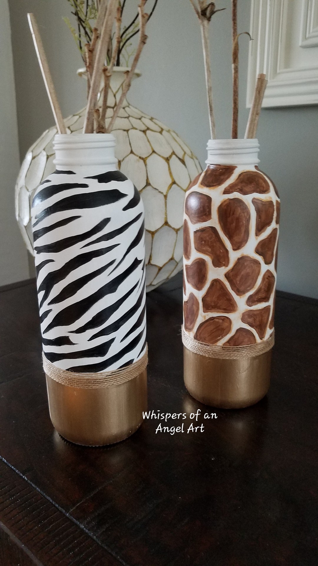 Painted Glass Jars, Exotic Vases, African Painted Vases, Housewarming ...