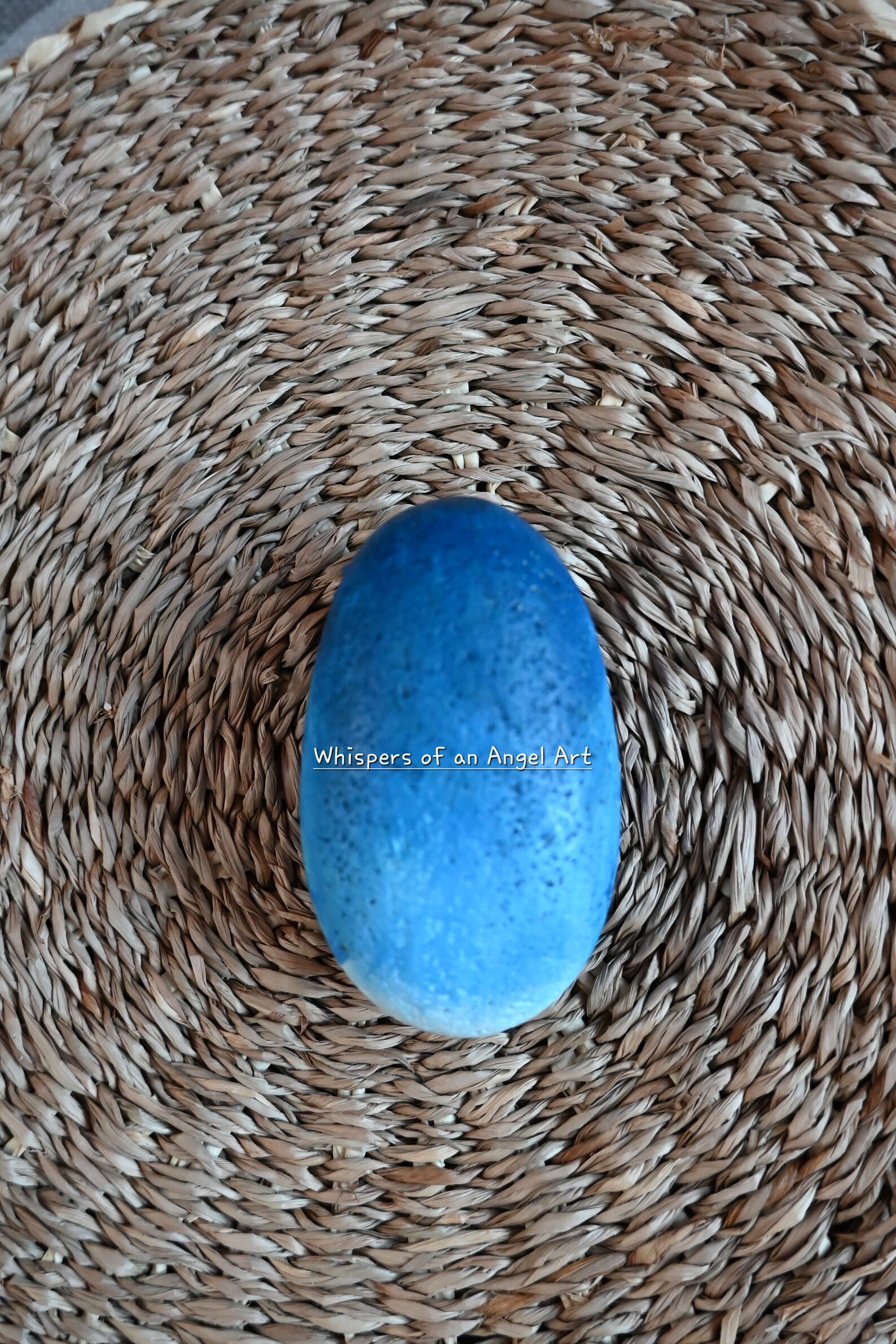 Painted Bird Rock, Hand Painted Stone, Blue Bird Stone, Art on Stone ...