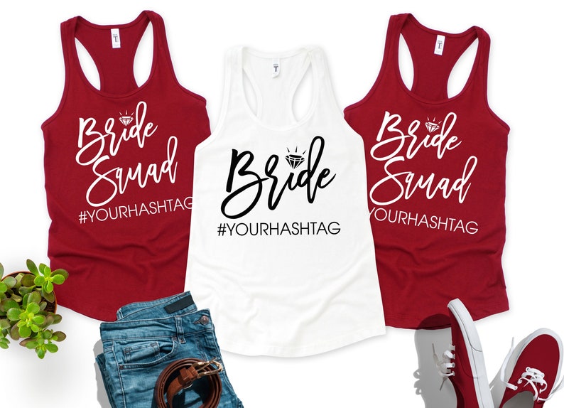 Bachelorette Party Shirts Bride Squad Shirt Bride Tank Top Etsy Uk