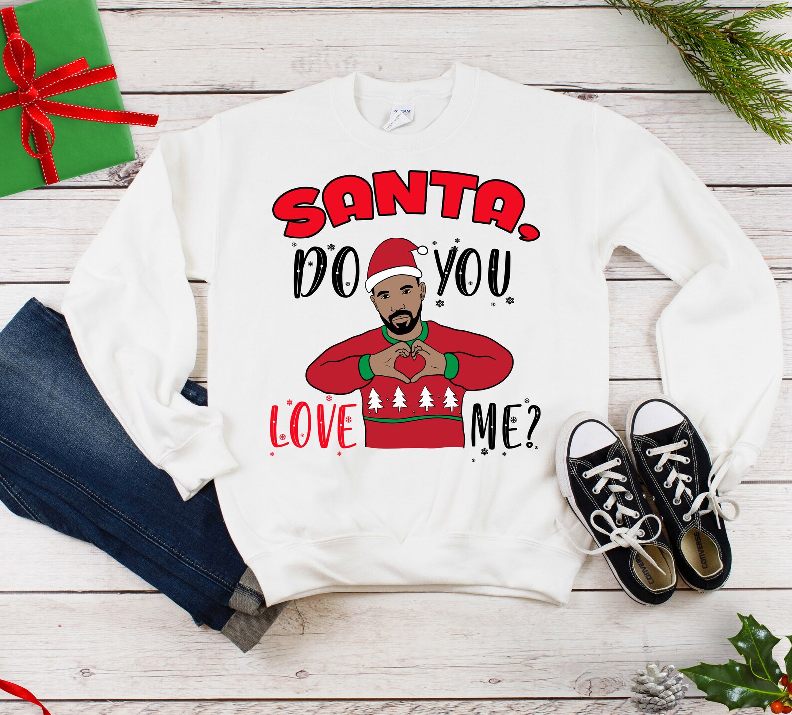 Drake Ugly Christmas Sweatshirt Drake Santa Do You Love Me - Etsy