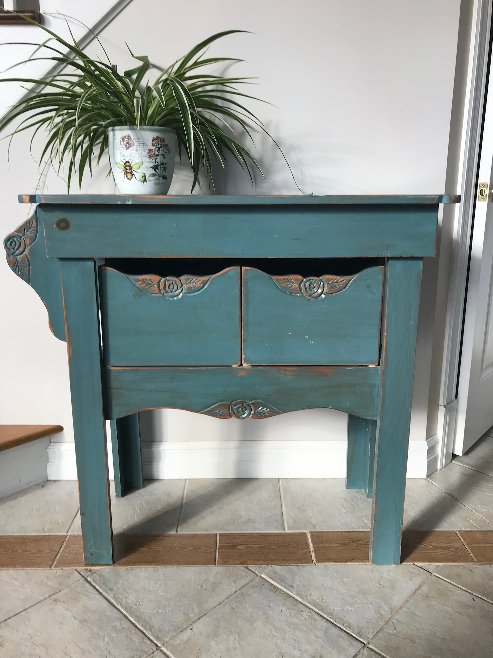 Antique Blue Butcher Block Woodworking Plan, Simple Furniture ...