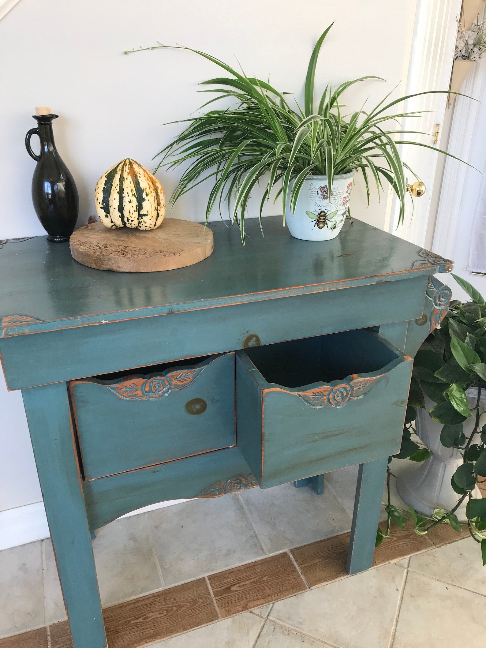 Antique Blue Butcher Block Woodworking Plan, Simple Furniture ...