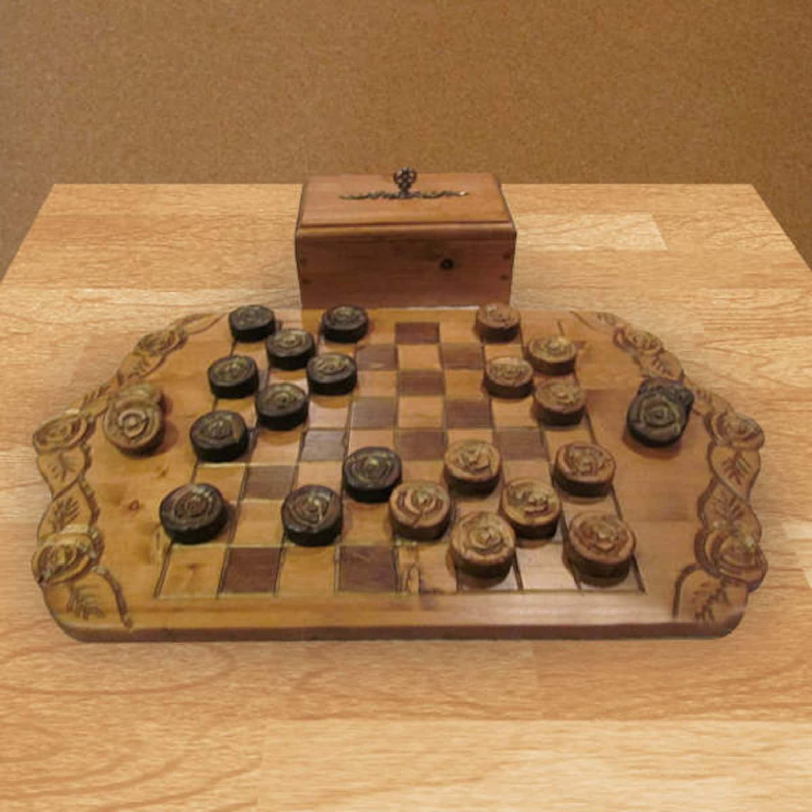Rose Checker Set Woodworking Plan, Simple Plan, Wooden Toy, Easy Craft ...