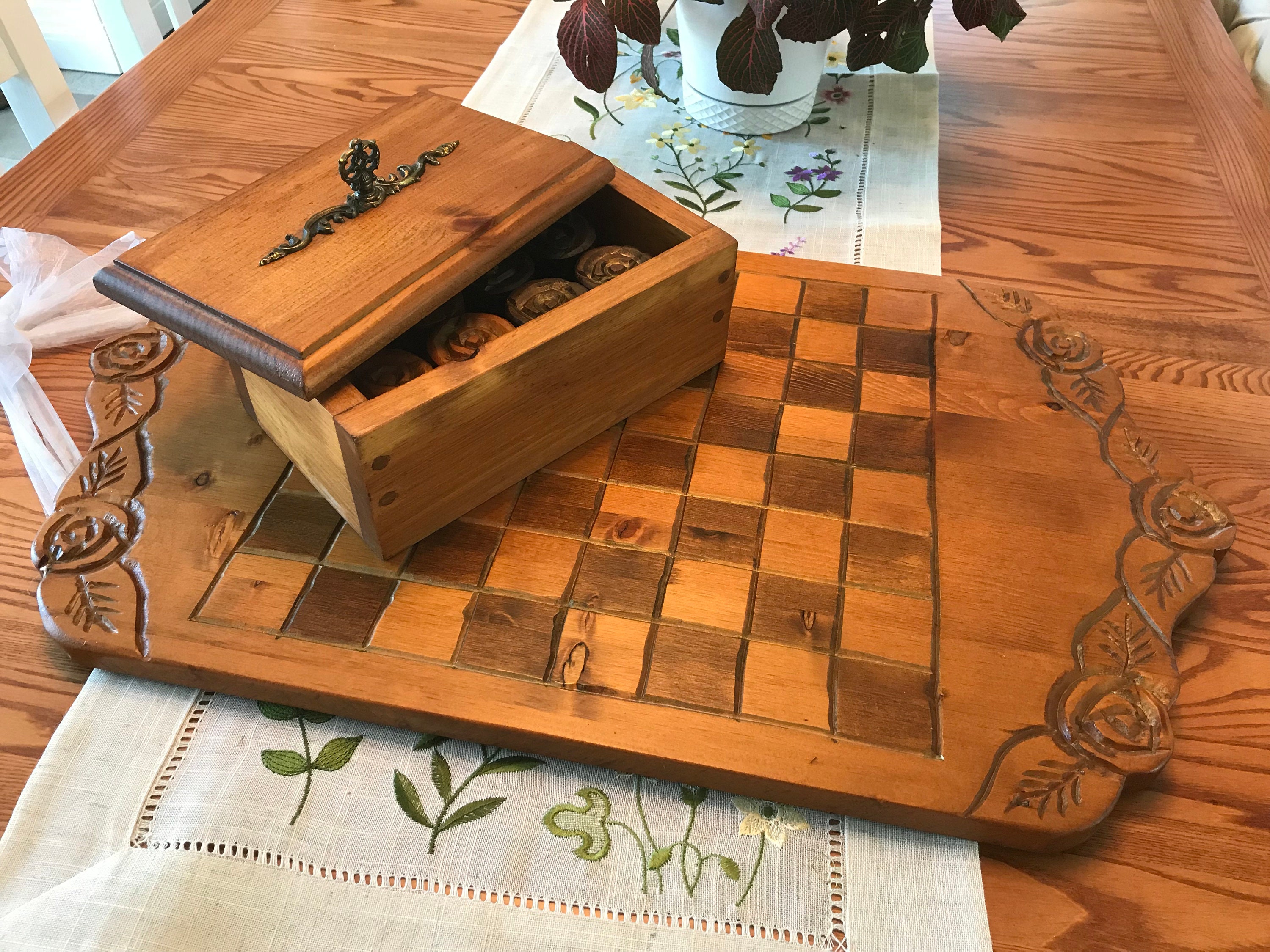 Rose Checker Set Woodworking Plan, Simple Plan, Wooden Toy, Easy Craft ...